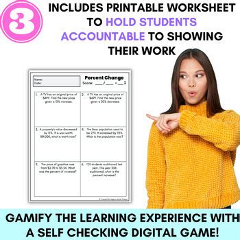 Percent Change Markup Markdown Digital Quiz Self Checking Practice Worksheet