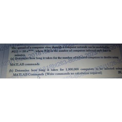 Solved The Spread Of A Computer Virus Through A Computer Chegg