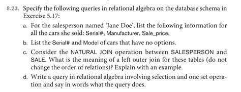 solved consider following relations database keeps track automo