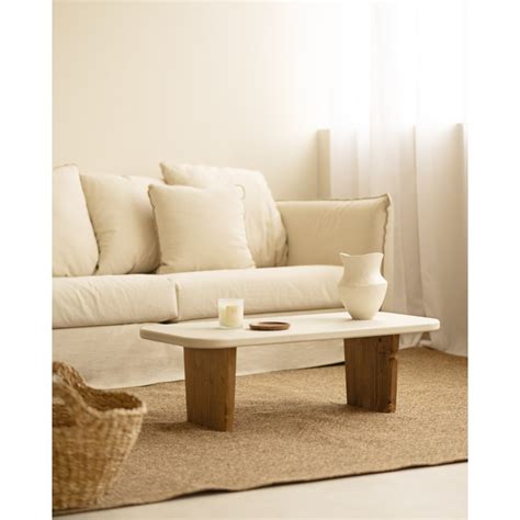 Table Basse I Bimba En Microciment Et Chêne Foncé Decowood