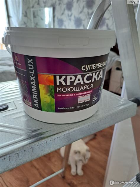 Краска моющаяся супербелая AKRIMAX LUX акриловая, для наружных и ...