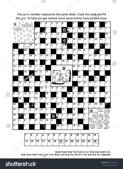 Vektor Stok Codebreaker Codeword Code Cracker Crossword Puzzle Tanpa