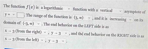 solved the function f x is a logarithmic function with a vertical