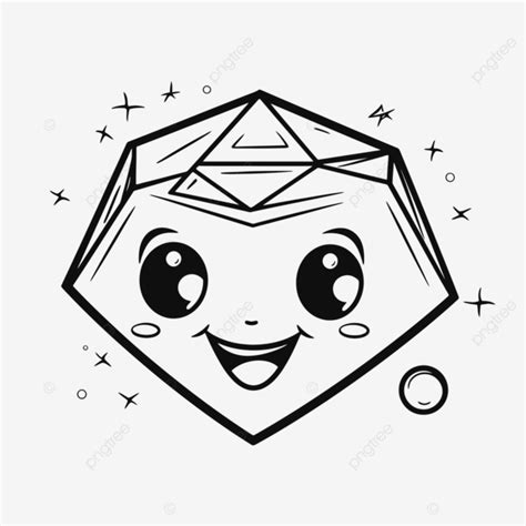 다이아몬드 개요 스케치 드로잉의 귀여운 아이 그림 벡터 보석 그림 보석 개요 보석 스케치 Png 일러스트 및 벡터 에