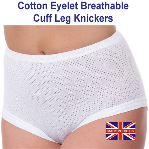 Eyelet Ladies Cotton Breathable Knickers Uk