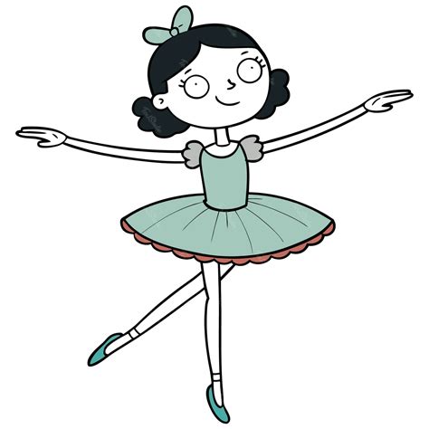 Cute Cartoon Ballerina Illustration Free Illustrator Vector File
