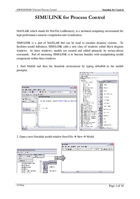 Pdf Matsim Simulink For Process Control