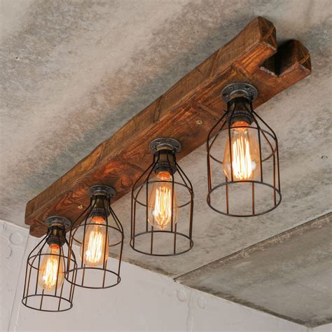 Farmhouse Ceiling Light Wood Kitchen Island Light Fixture Beam Etsy