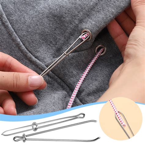 Summercome 3pcs Diy Rope Threader Clip Drawstring Threader Tool Metal Easy Pull Drawstring