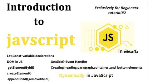 Javascript For Beginners In Telugu Learn Easily Tutorial 3