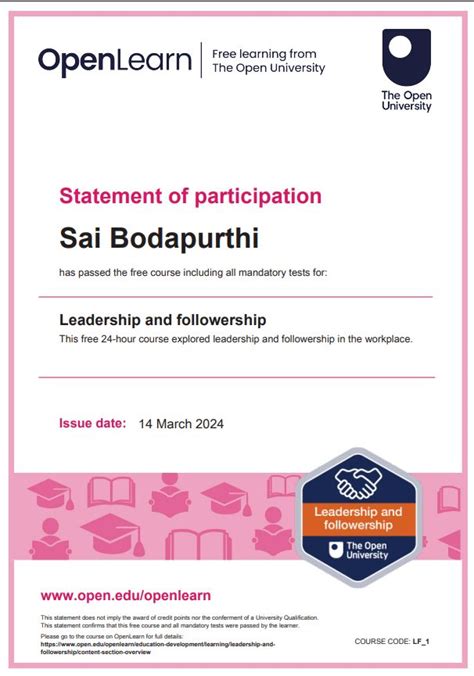 Sai Bodapurthi On Linkedin Theopenuniversity Leadership Followship