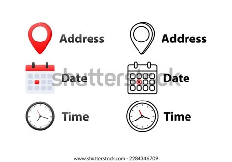 Address Date Time Icons Event Elements Stock Vector Royalty Free 2284346709 Shutterstock