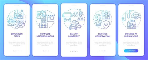 Urban Design Principles Blue Gradient Onboarding Mobile App Screen