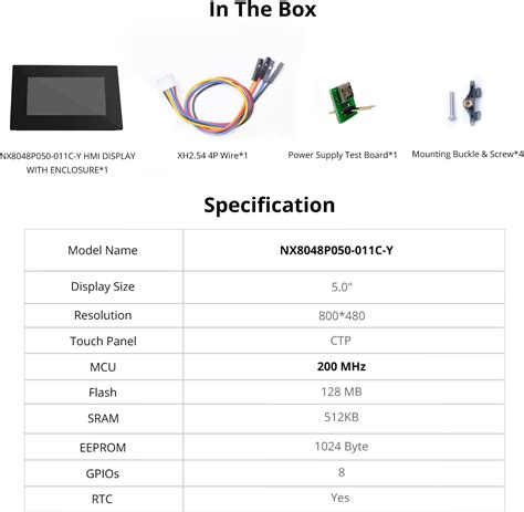 Buy Nextion 5 0″ Intelligent Hmi Display Nx8048p050 011c Y Capacitive Lcd Tft Touch Screen 800