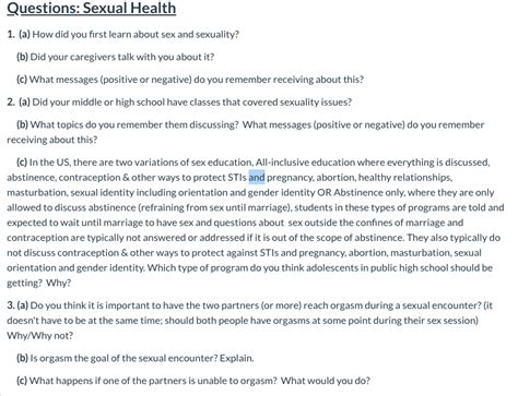 Questions Sexual Health A How Did You First Chegg Com