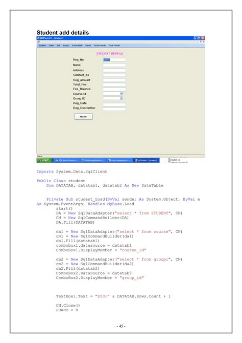Event Management System Vb Net Project Reportpdf