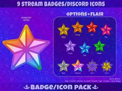 Twitch Star Badges Kick Stream Art Discord Roles Stream Badge Bit