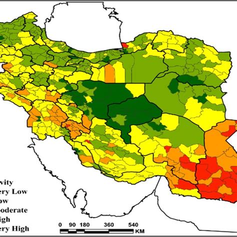 Drought Risk Map In Iran Based On Different Orness Download