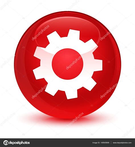 Process Icon Glassy Red Round Button Stock Photo FR Design 149545806