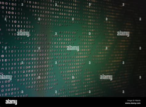 Blocks Of Binary Data Blockchain Concept Blue Background With Computer Digital Binary Code Bit