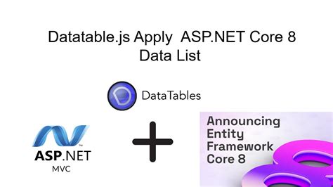 Datatablejs With Aspnet Core 8 Data List Youtube