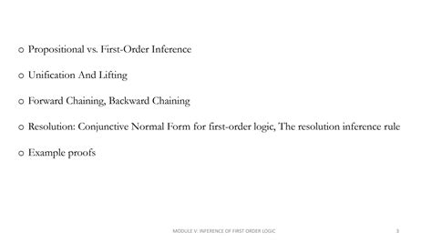 Solution Module V Inference Of First Order Logic Unification And