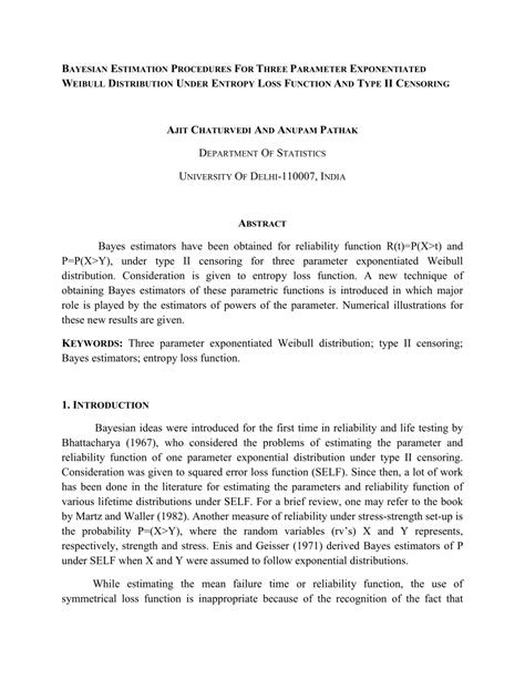 pdf bayesian estimation procedures for three parameter exponentiated