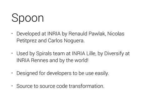 Code Transformation With Spoon Pdf Programming Languages Computing