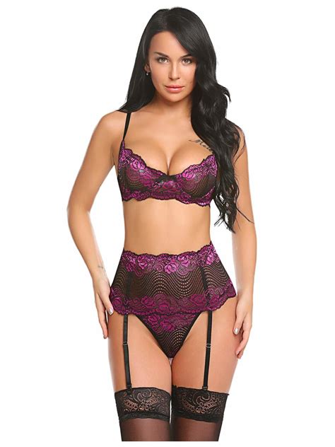 Avidlove Plus Size Lingerie Sets Garter Lingerie Sexy Lace Bralette