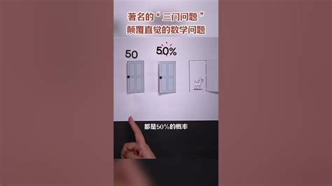 著名的三门问题，颠覆直觉的经典数学问题！ 黄金螺旋排位赛 抖音数学科普 数学思维 数学 蒙提霍尔问题 Youtube