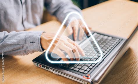 Attack System Warning Hacked Alert On Computer Screen Cyber Scam Cybersecurity Vulnerability