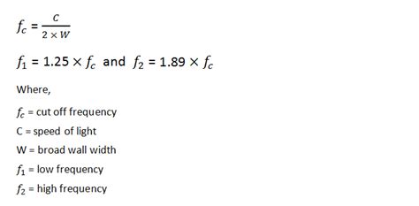 Rectangular Waveguide Cut Off Frequency Calculator Everything Rf