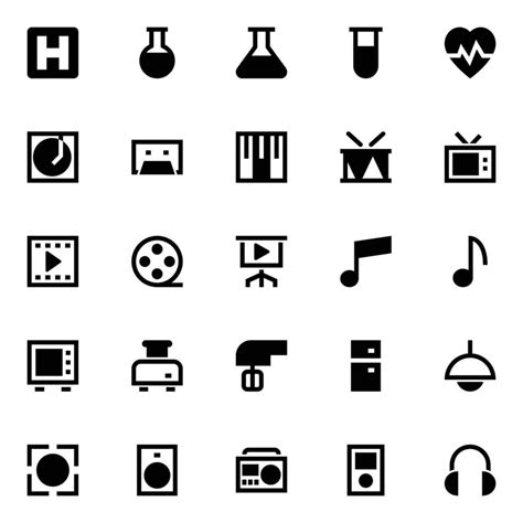 Glyph Icons For User Interface Vector Art At Vecteezy