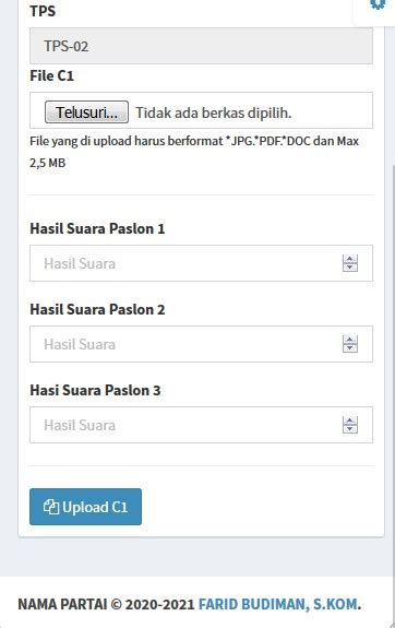 sistem informasi koordinator dan saksi input hasil suara pilkada