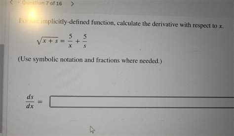 solved for implicitly defined function calculate the