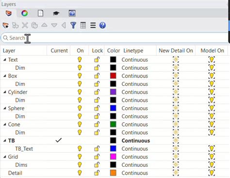 Rhino 8 Feature Layers Panel Improvements Serengeti Rhino Wip