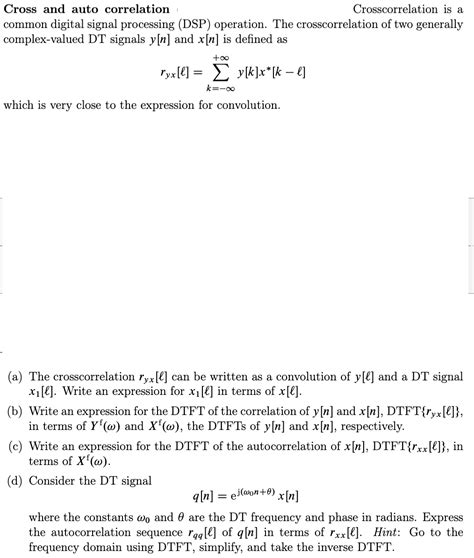 Solved Cross And Auto Correlation ﻿crosscorrelation Is