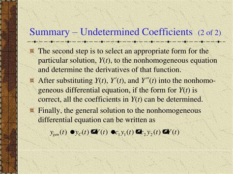 Ppt Ch3 Sec 3 5 Nonhomogeneous Equations Method Of Undetermined Coefficients Powerpoint