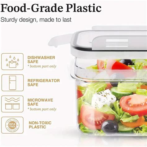 48pcs 밀폐 식품 저장 용기 시리얼 건조 식품 밀가루 및 설탕 Bpa 무료 라벨 식기 세척기 안전을위한 플라스틱