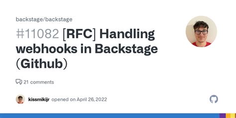 Rfc Handling Webhooks In Backstage Github · Issue 11082