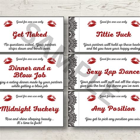 Sex Coupons For Her Etsy