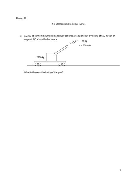 2 D Momentum Example Questions Notes Pdf