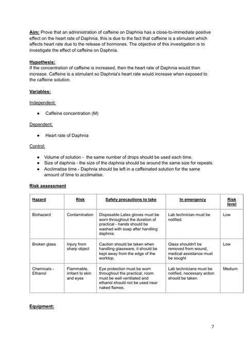 Summary Btec Level 3 Applied Science Unit 6 Assignment C And D Investigative Project Unit 6