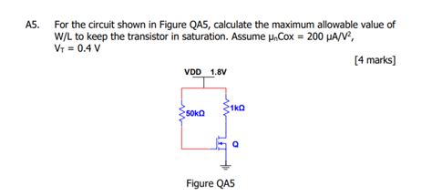 Solved A5 For The Circuit Shown In Figure Qa5 Calculate