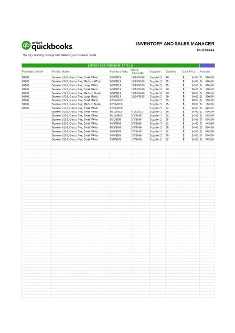 Excel Sheet Download 31261 Qbo Inventory Management Template