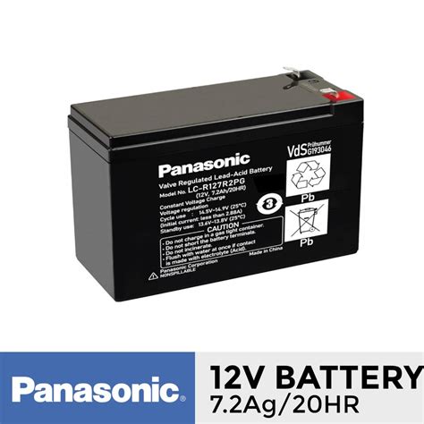 Panasonic V Battery Bateri V Backup Storage Auto Gate Lead Acid Battery Lc R R Pg Shopee