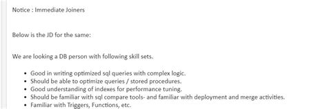 Shruti On Linkedin Sqldba Sqlqueries Immediatejoiners