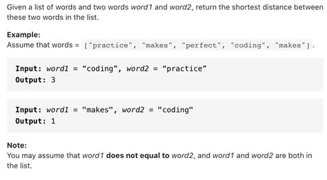 243 Shortest Word Distance Kickstart Coding