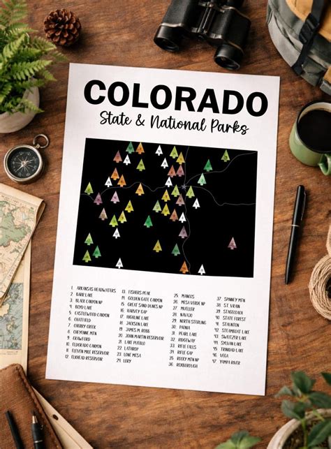 Colorado State Parks Sticker Map Track Your Travel Bucket List T