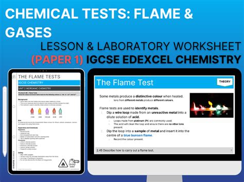 Chemical Tests Flame And Gases Lesson Worksheet And Practicals Unit 2
